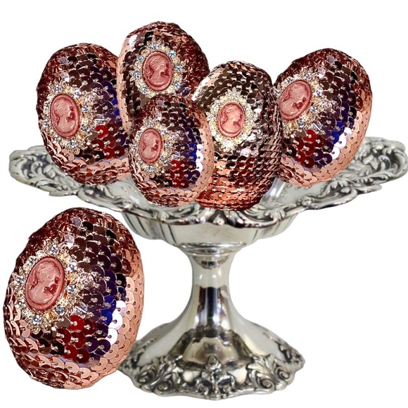 Hand Crafted | Holiday | Easter Eggs Vase Filler Rose Gold Sequence Egg ...